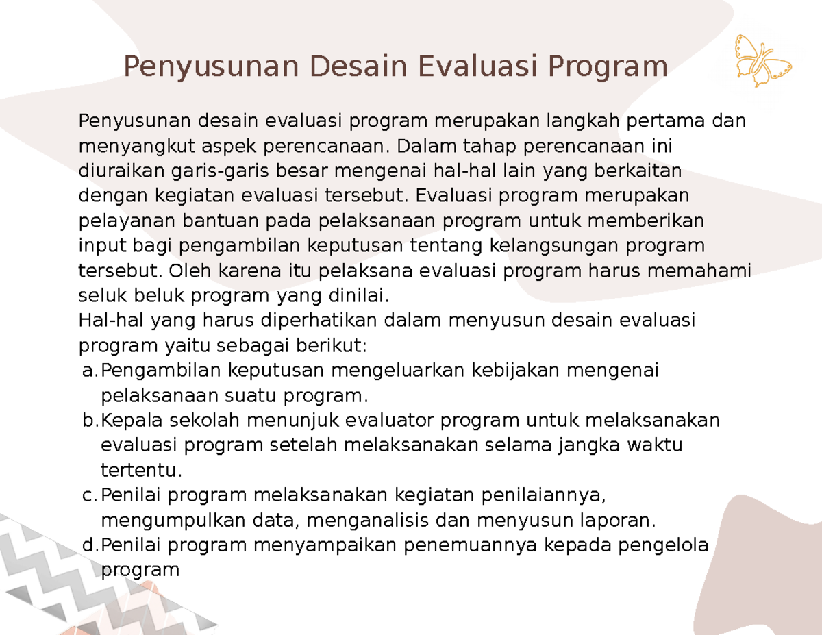1 Penyusunan Desain Evaluasi Program - Penyusunan Desain Evaluasi ...