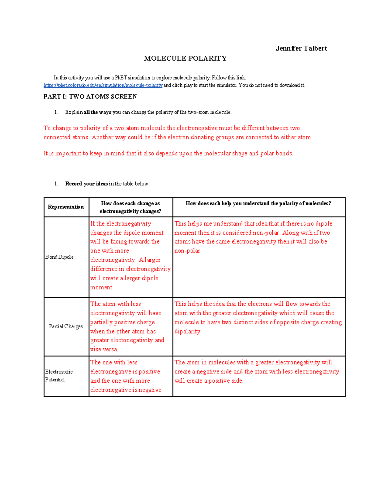 Molecule Polarity Surface Tension Activity - Jennifer Talbert MOLECULE ...