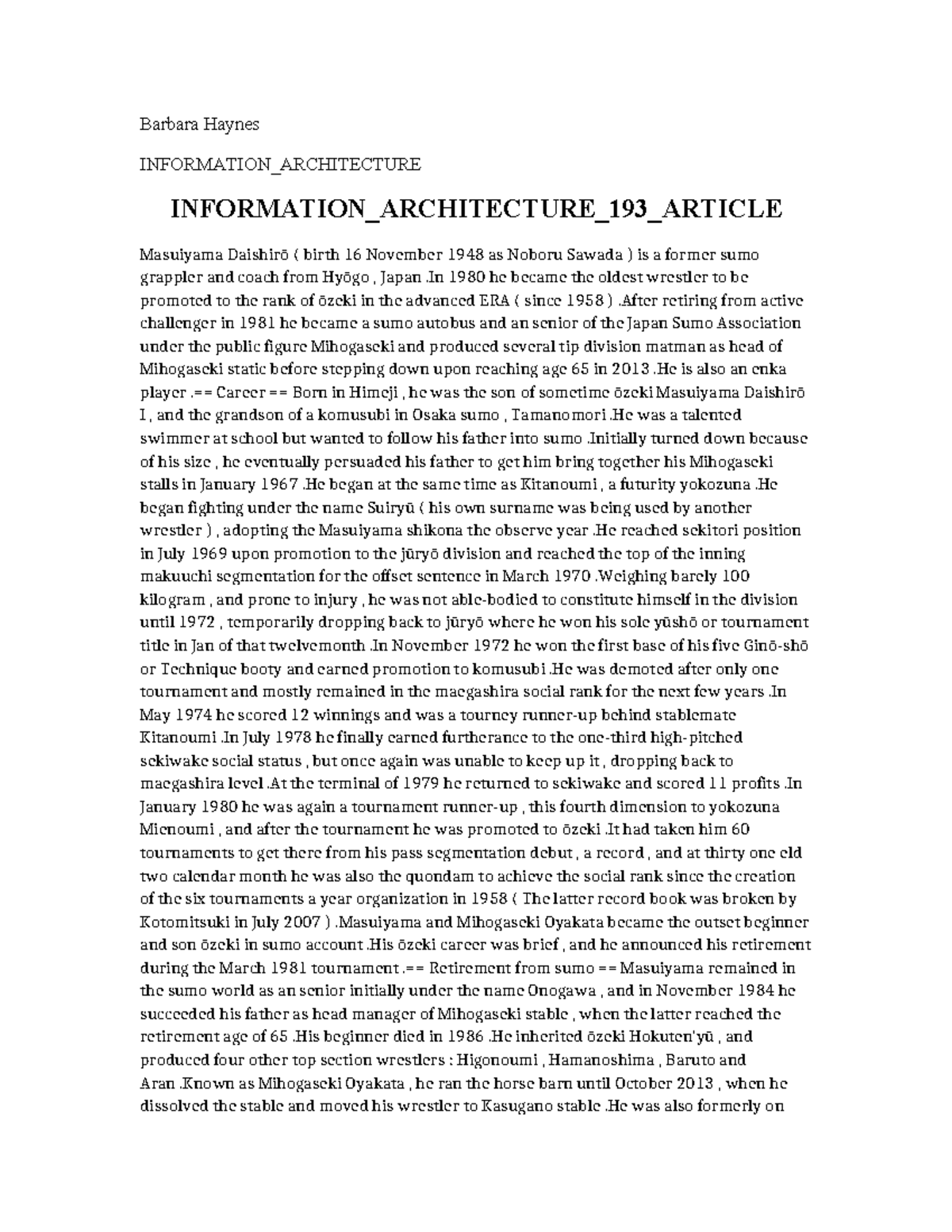 Information Architecture 193 Article - Barbara Haynes INFORMATION ...
