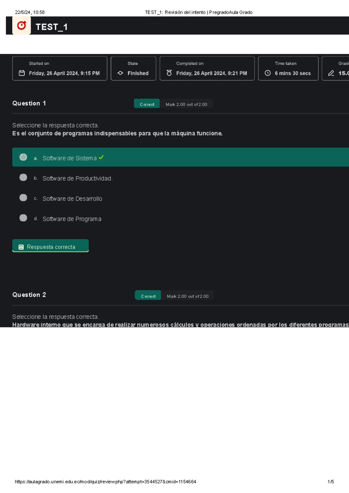 Examen 1 Revisión Programacion - FUNDAMENTOS DE LA PROGRAMACIÓN - [TI01 ...