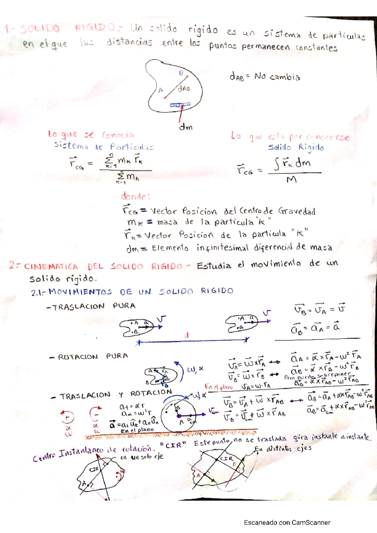 Cinemática del cuerpo rigido - Física Básica 1 - Studocu