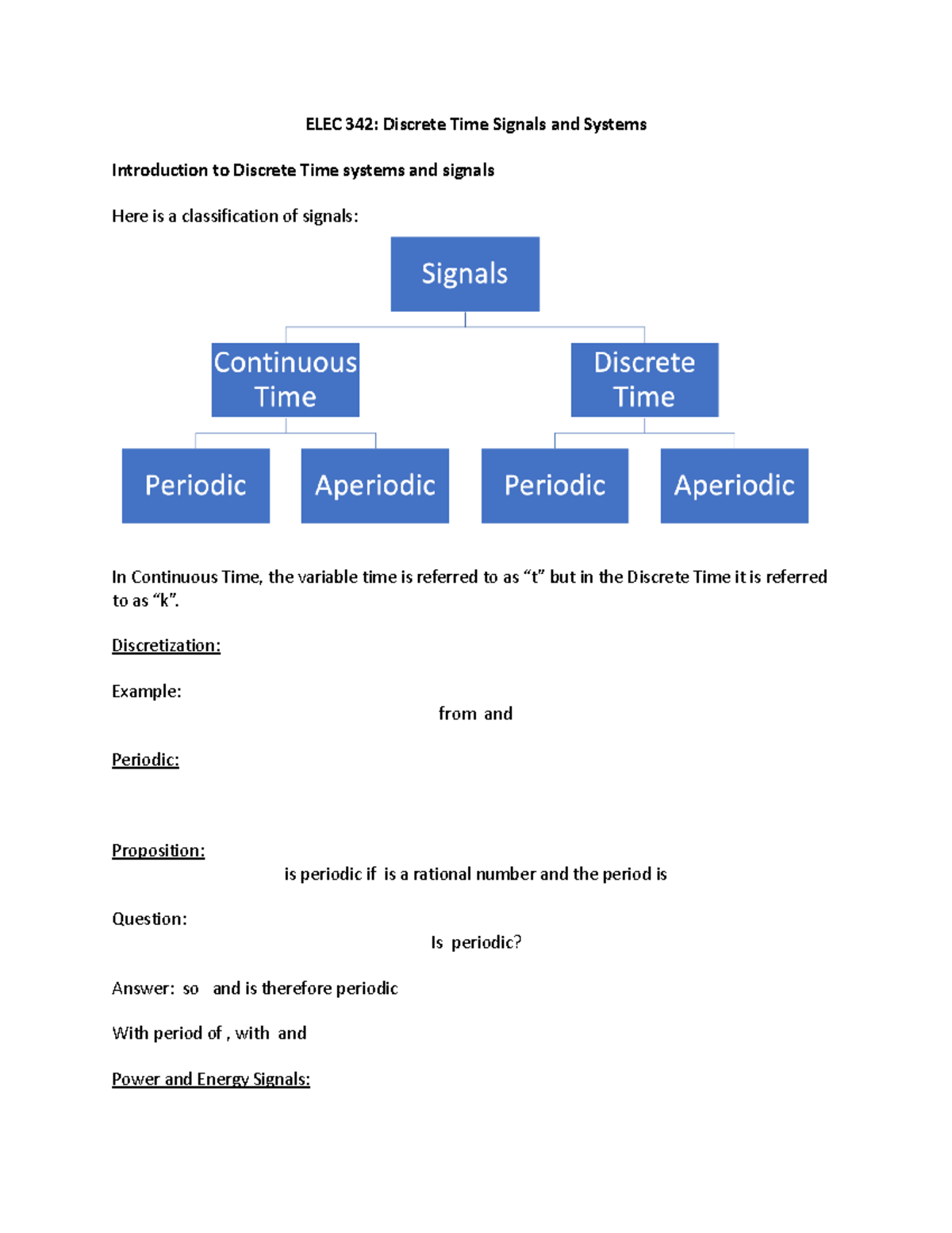 ELEC 342 Notes Chap 1 - ELEC 342: Discrete Time Signals and Systems ...