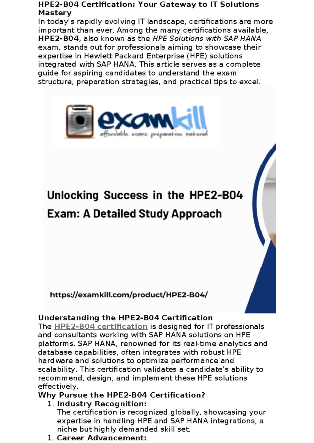 HPE2-B04 Certification Your Gateway to IT Solutions Mastery - HPE2-B04 Certification: Your ...