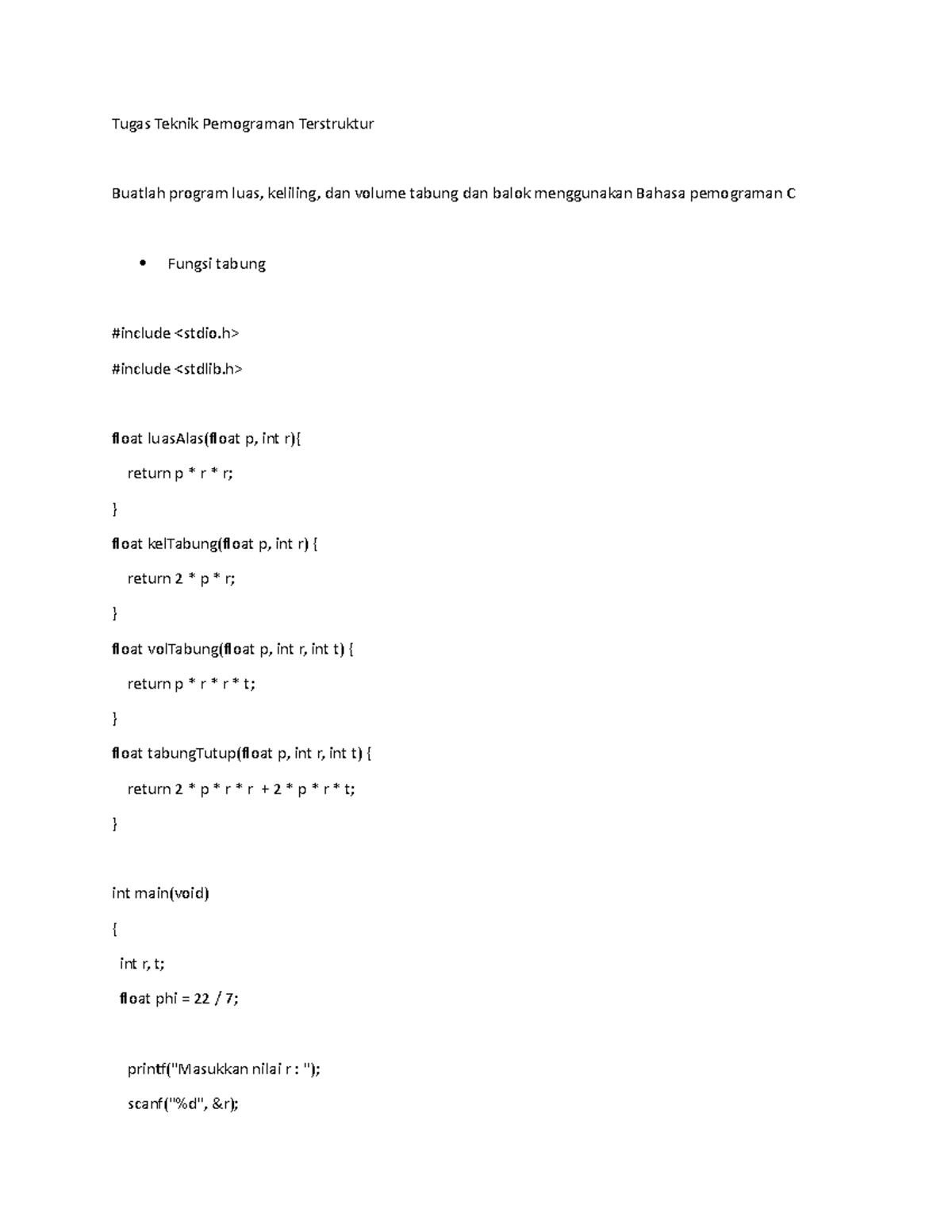 Tugas Teknik Pemograman Terstruktur - Tugas Teknik Pemograman ...