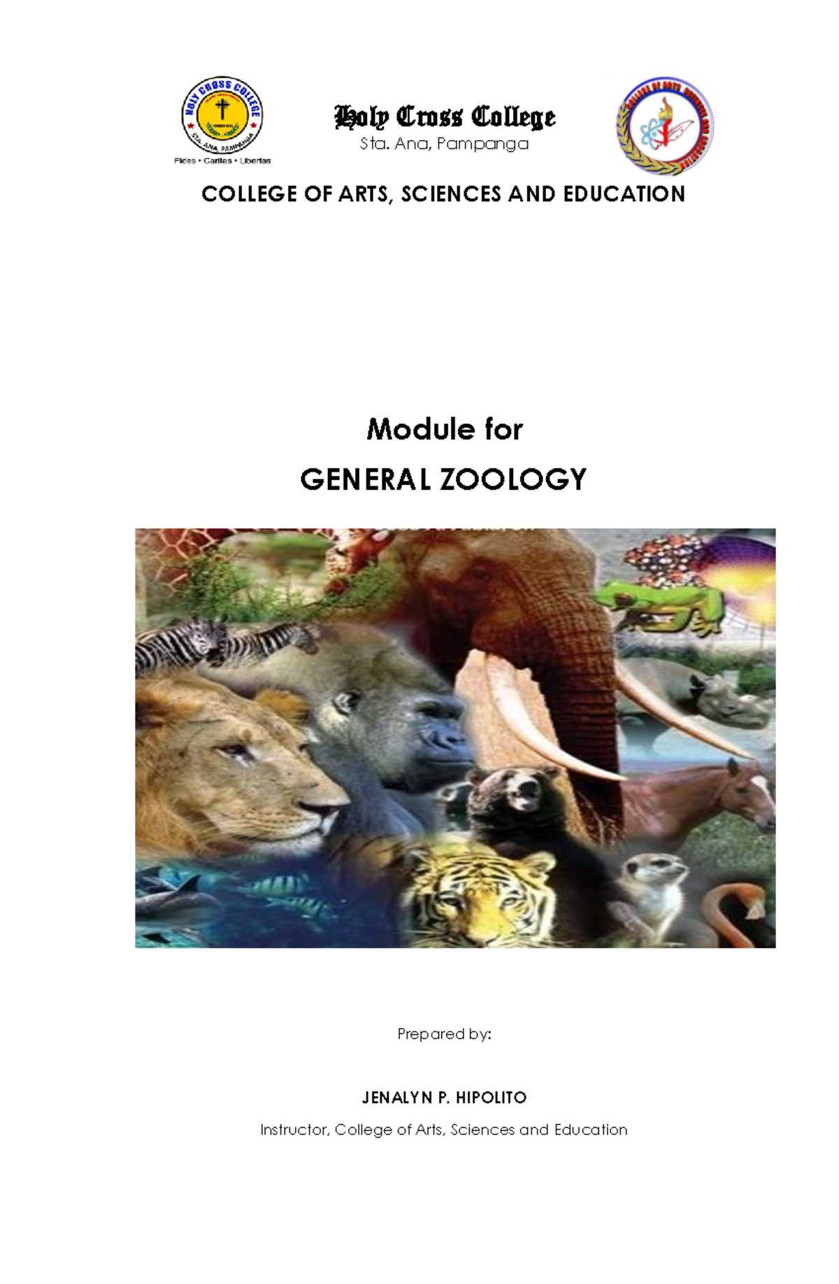 General-zoology - General Zoology Notes - Holy Cross College Sta. Ana ...