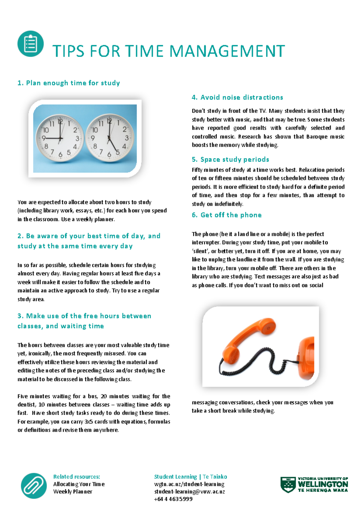 Tips for Time Management - Related resources: Allocating Your Time ...