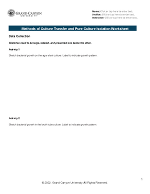 Infectious disease lab - Name: Microorganisms and Disease Lab Worksheet ...