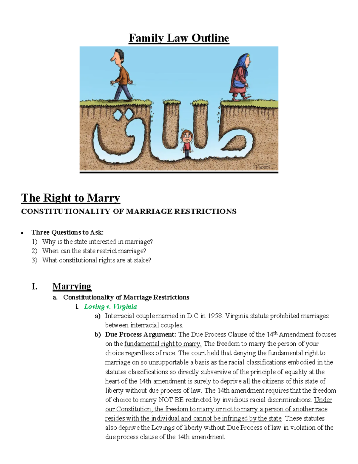 Fam Law Outline - this course is about family law in the United States ...