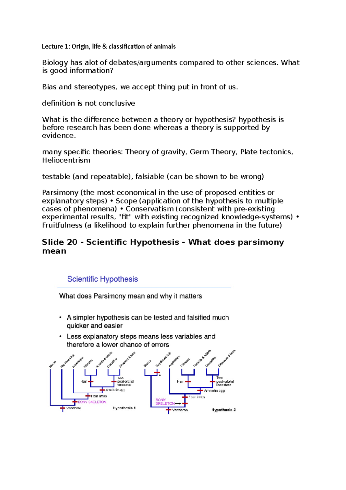 BIOL114 Lecture 1- Origin, life & classification of animals - Lecture 1 ...