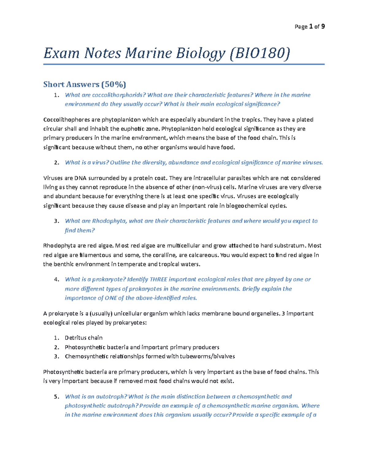 Sample/practice exam 2011, questions and answers - Page 1 of 9 Exam ...