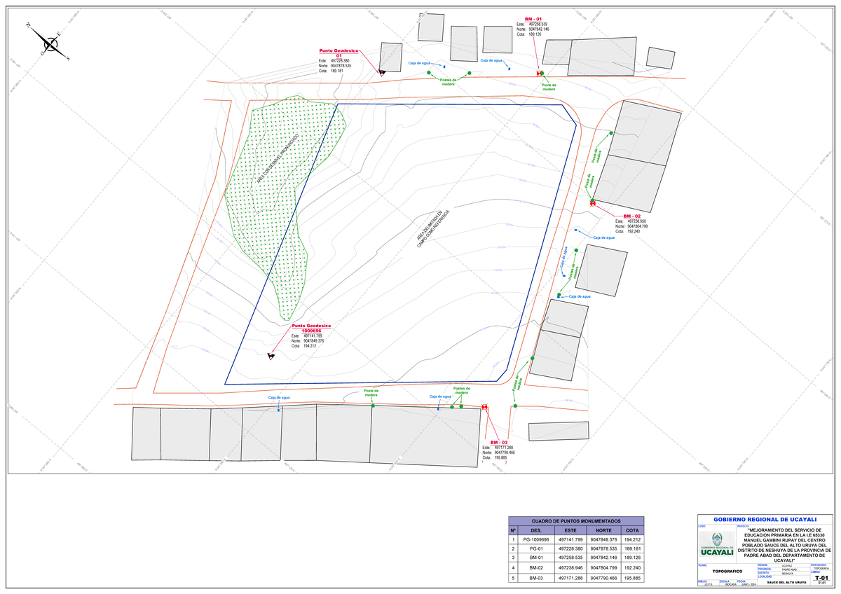 1. Plano Topografico-A1 - Punto Geodesico 01 Este: 497228. Norte ...