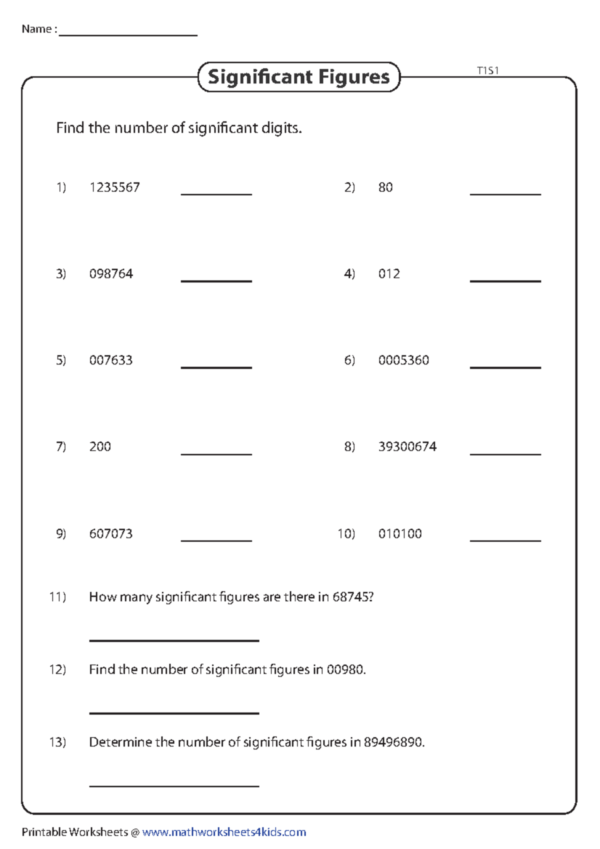 Whole num t1 1 - To practice sign - Printable Worksheets ...