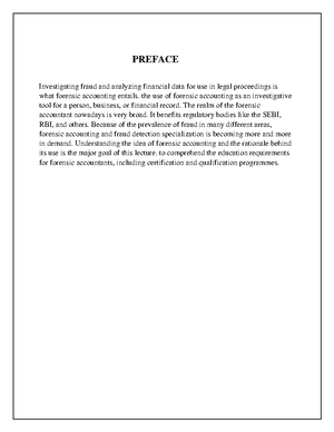 Internship Opportunities - PREFACE Forensic accounting comprises ...