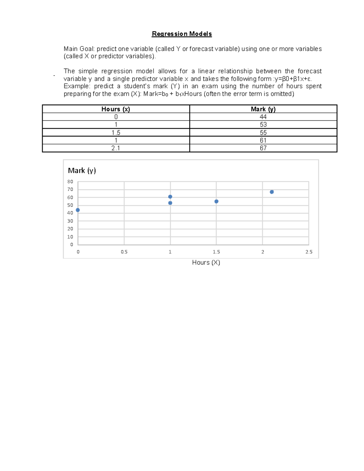 5. Regression Models - Regression Models Main Goal: predict one ...