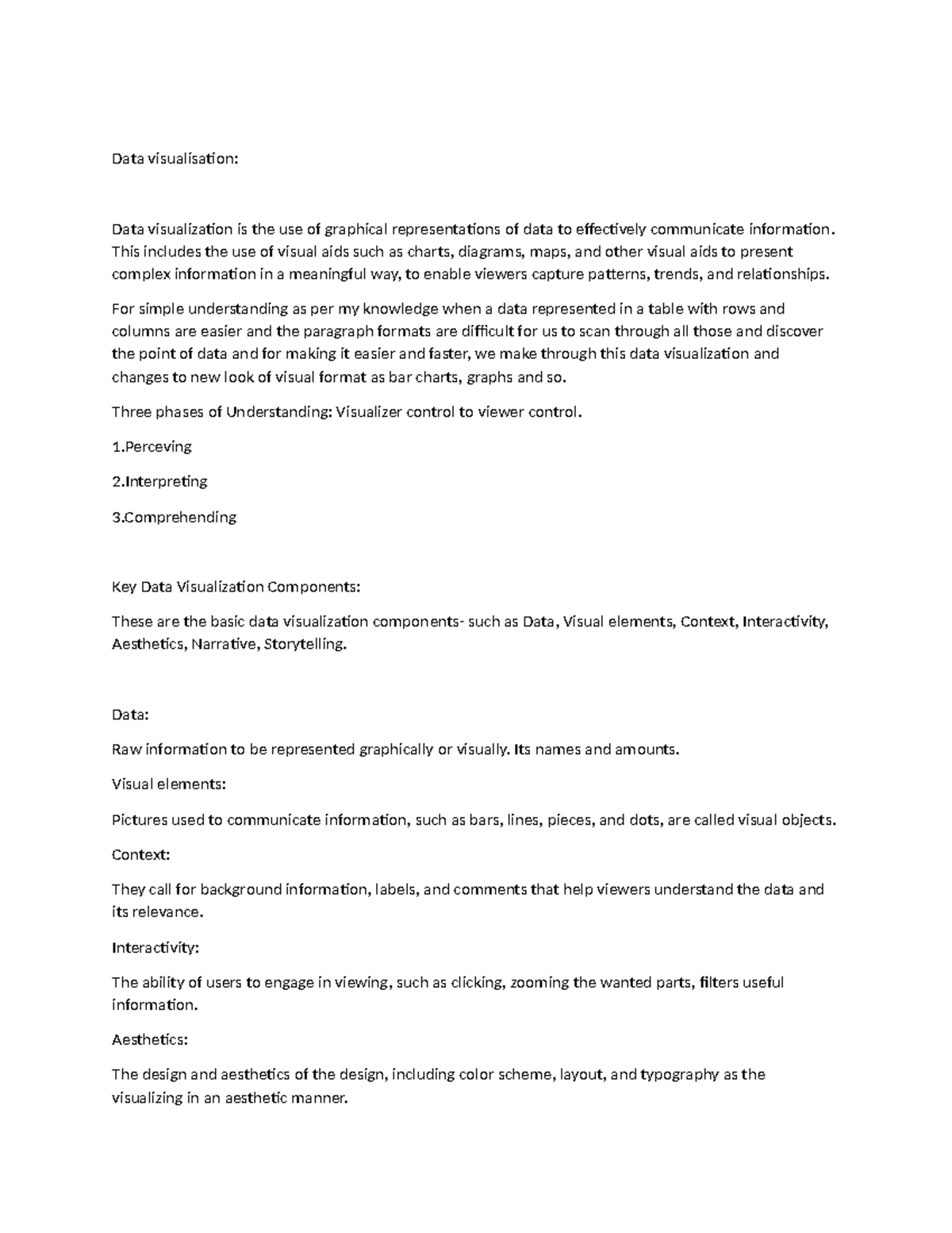 Dv week1 discussion - Data visualisation: Data visualization is the use ...