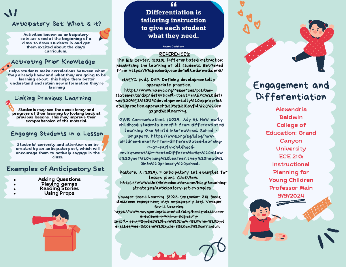 Engagement and Differentiation - Alexandria Baldwin College of Education: Grand Canyon ...