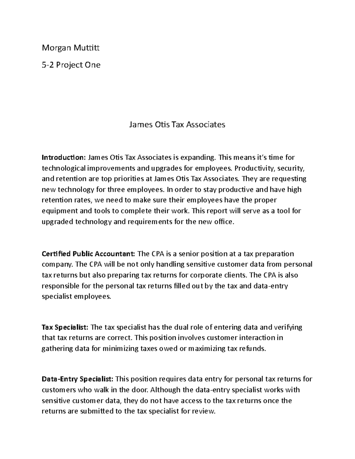 5-2 Project One - N/A - Morgan Muttitt 5 - 2 Project One James Otis Tax ...