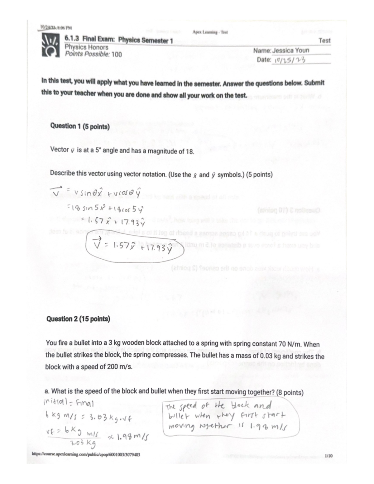 Jessica Youn Semester 1 Final Exam - Studocu