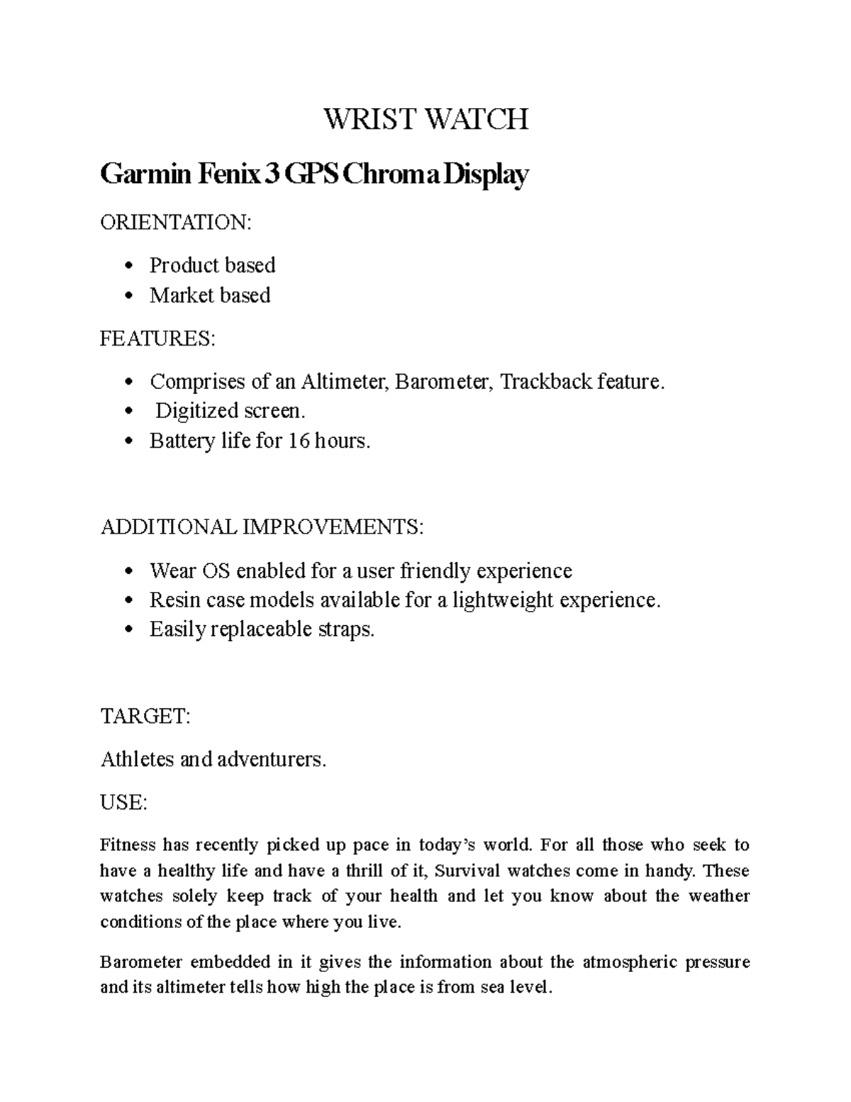 M1916 Wrist( Survival) Watch - WRIST WATCH Garmin Fenix 3 GPS Chroma ...