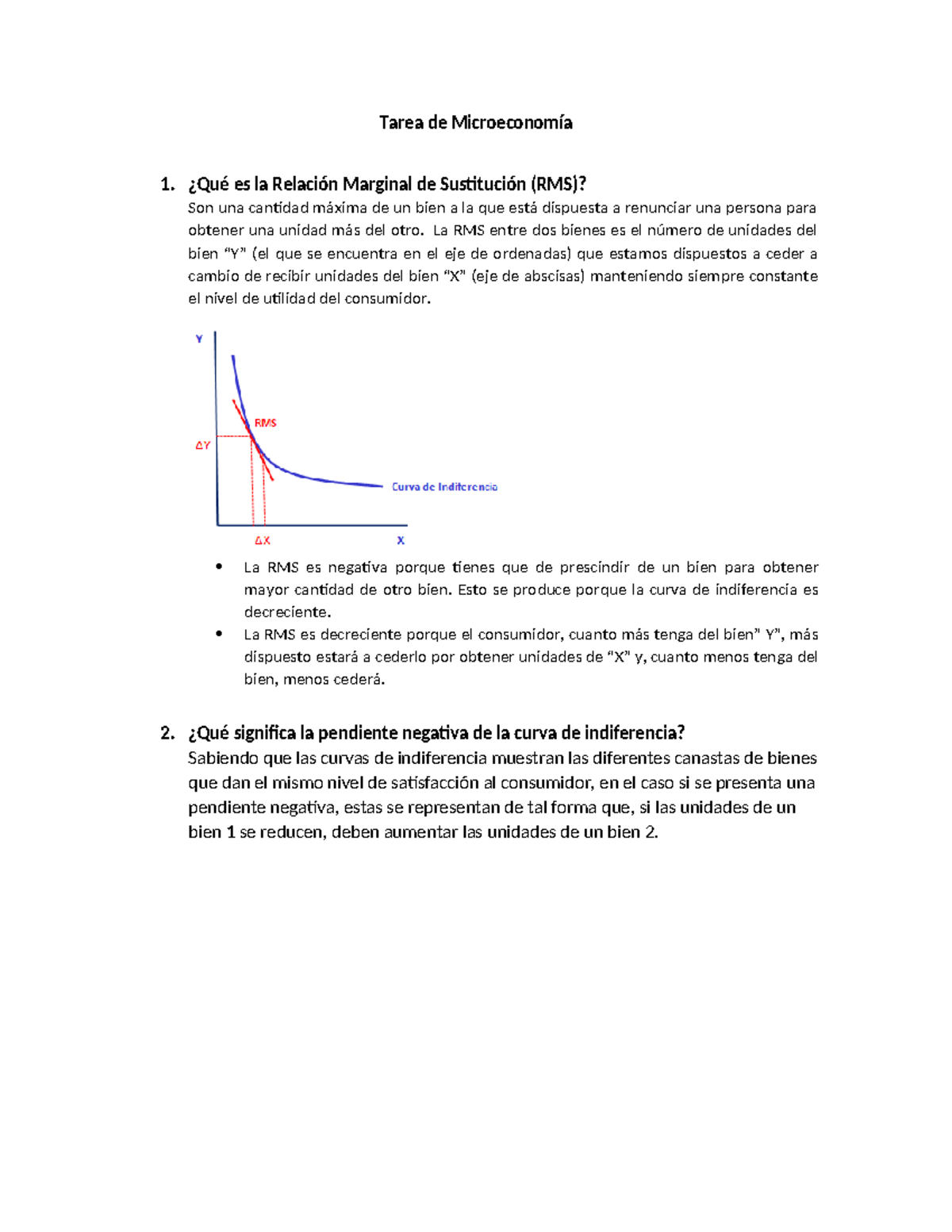 Tarea de Microeconomía I - ¿Qué es la Relación Marginal de Sustitución ...
