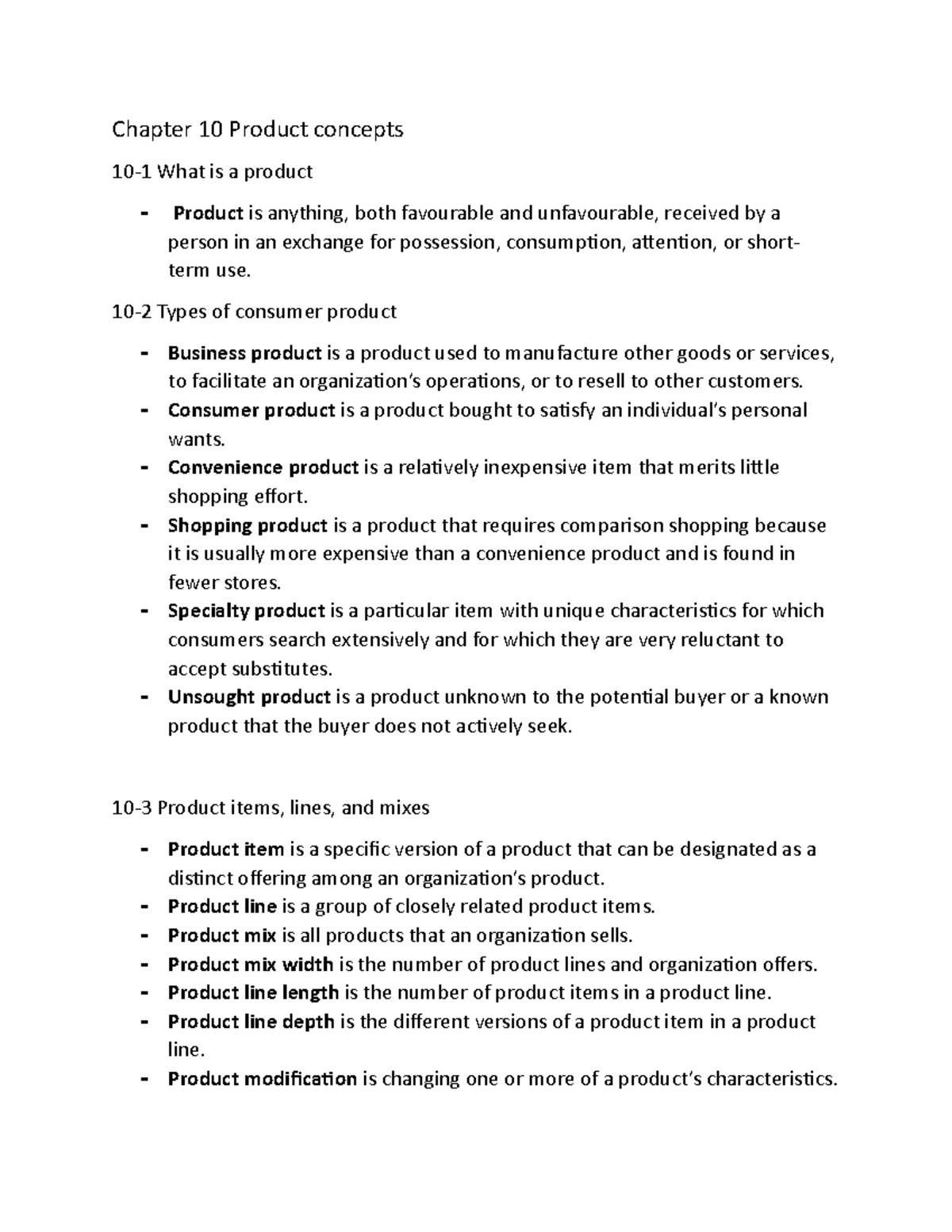 Chapter 10 Product concepts - Chapter 10 Product concepts 10-1 What is ...