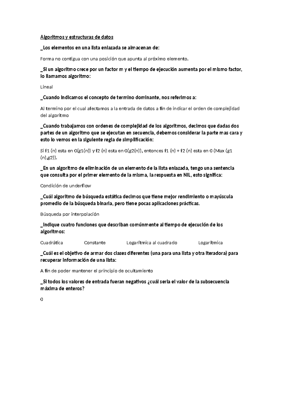 Parcial de alg y estr de datos 1 - Algoritmos y estructuras de datos ...