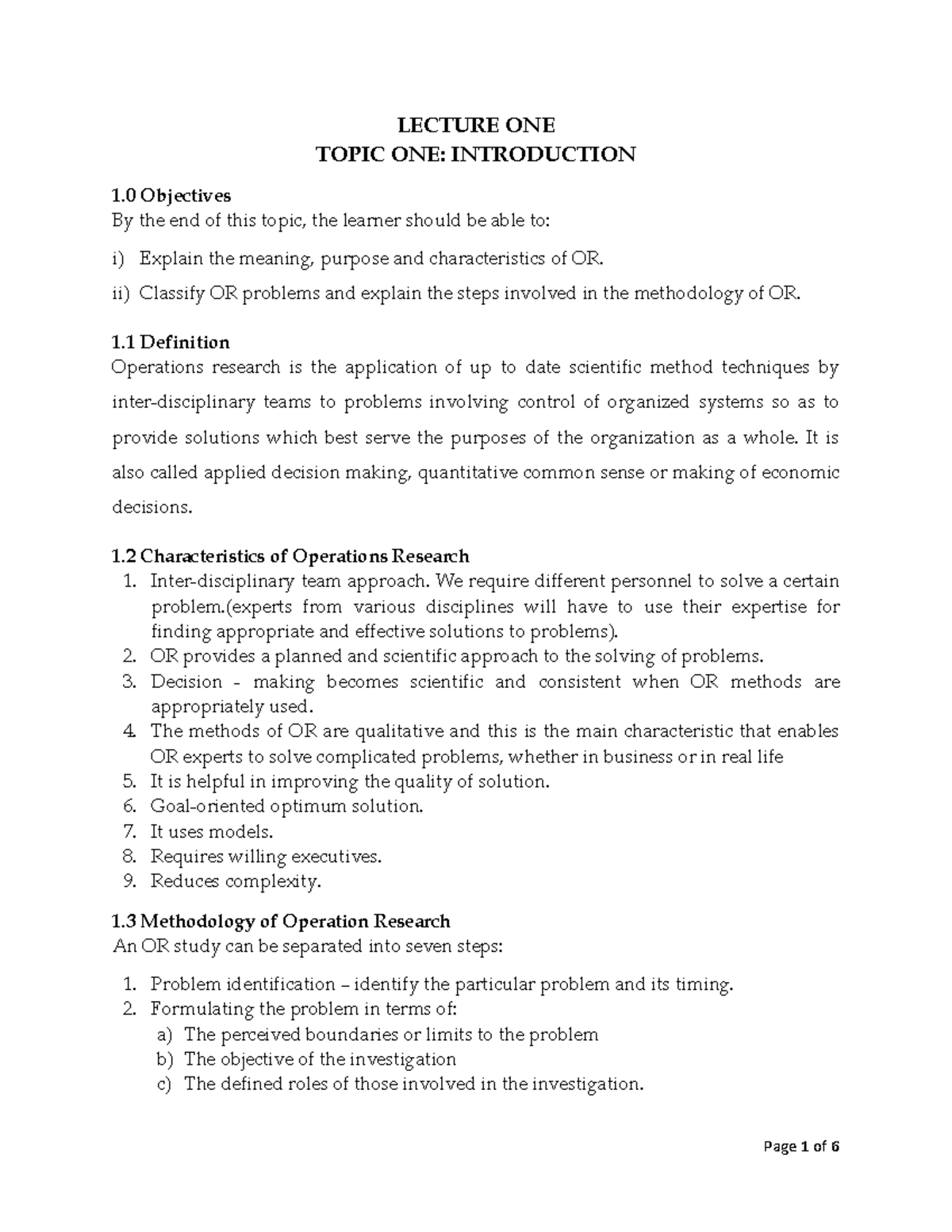 SPA 2304 Lecture ONE Introduction - LECTURE ONE TOPIC ONE: INTRODUCTION ...