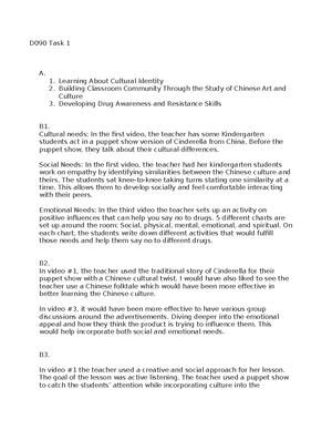 D090 Task 4 - Passed - A. Complete the “School of Education (SOE ...