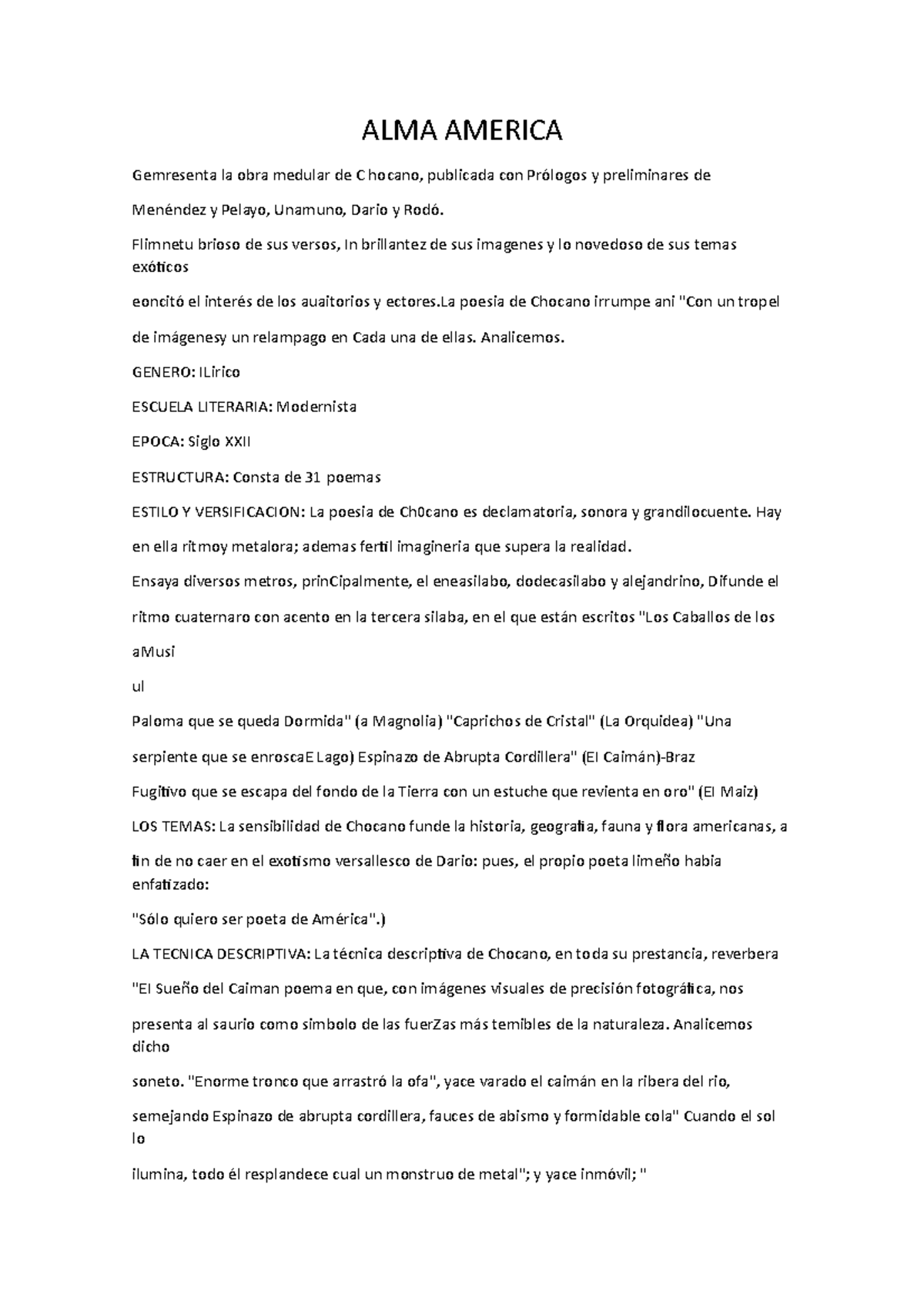 ALMA America - ALMA AMERICA Gemresenta la obra medular de C hocano ...