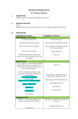 Scaffolding DLP Palino M - DETAILED LESSON PLAN IN ENGLISH 7 Grading ...