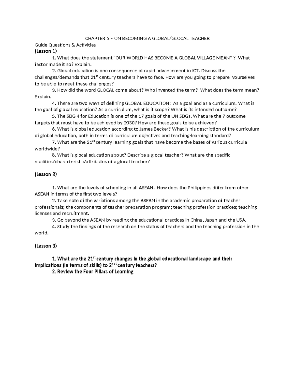 Chapter 5 Guide Questions and Activities - CHAPTER 5 – ON BECOMING A ...