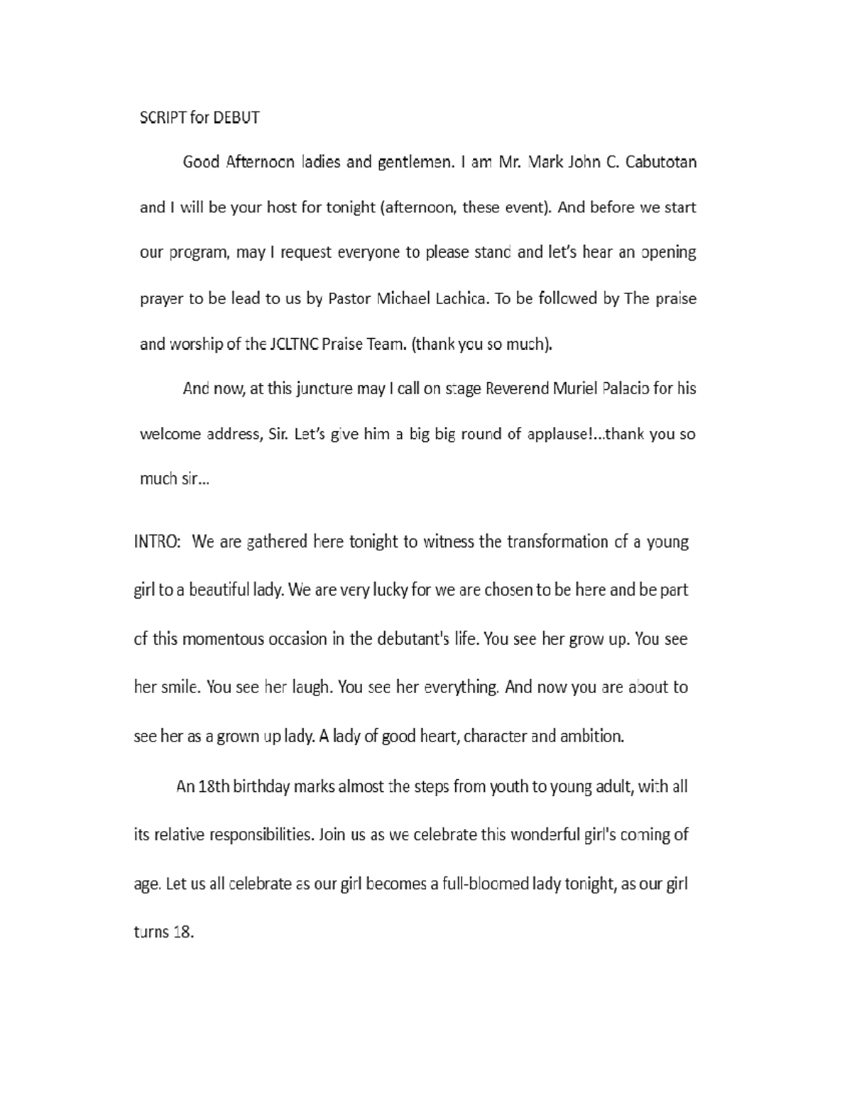 Mandy script - revised orientation - Bachelor of Secondary Education ...