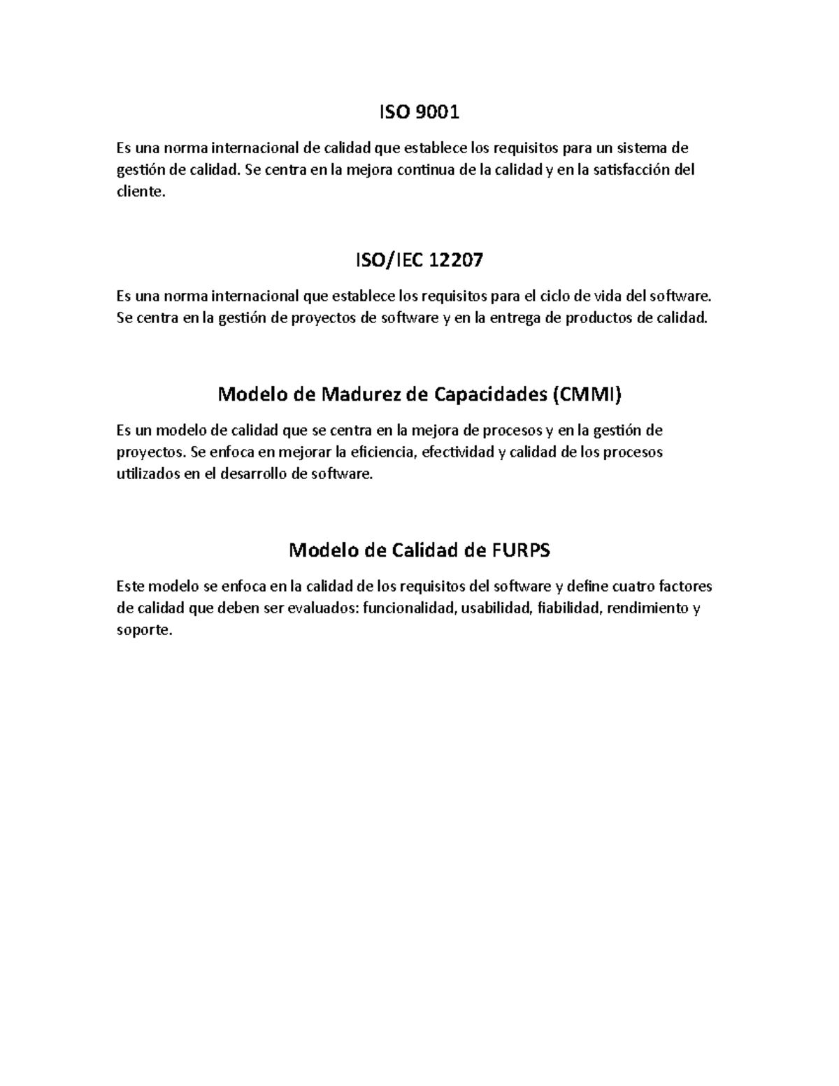 Modelo de calidad - ISO 9001 Es una norma internacional de calidad que establece los requisitos ...