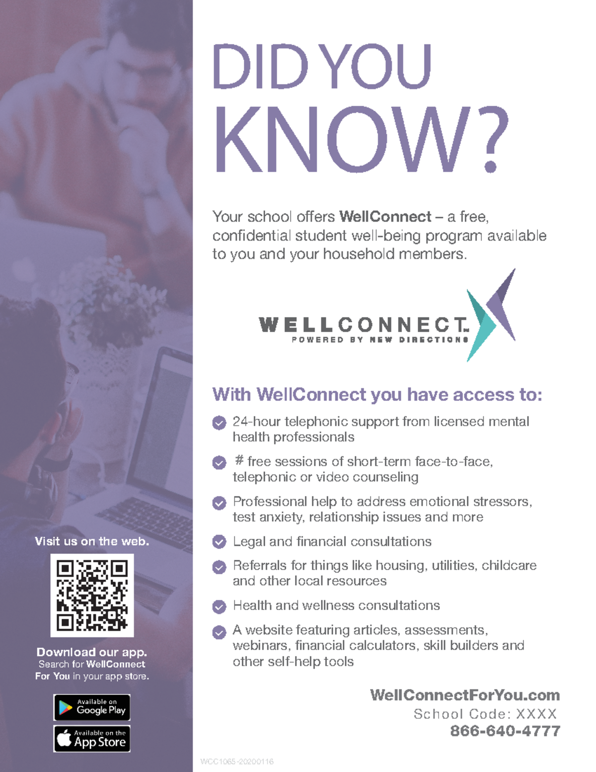 Wellconnect did you know QR - DID YOU KNOW? Your school offers ...