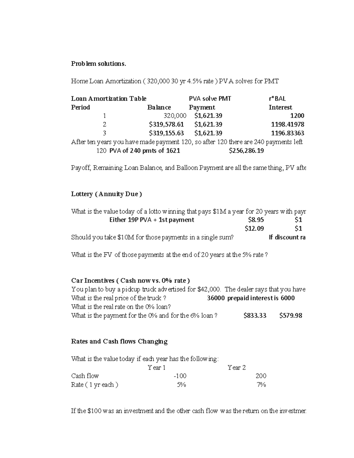 L7 PVA Car Lottery Amortization solution - Problem solutions. Home Loan ...