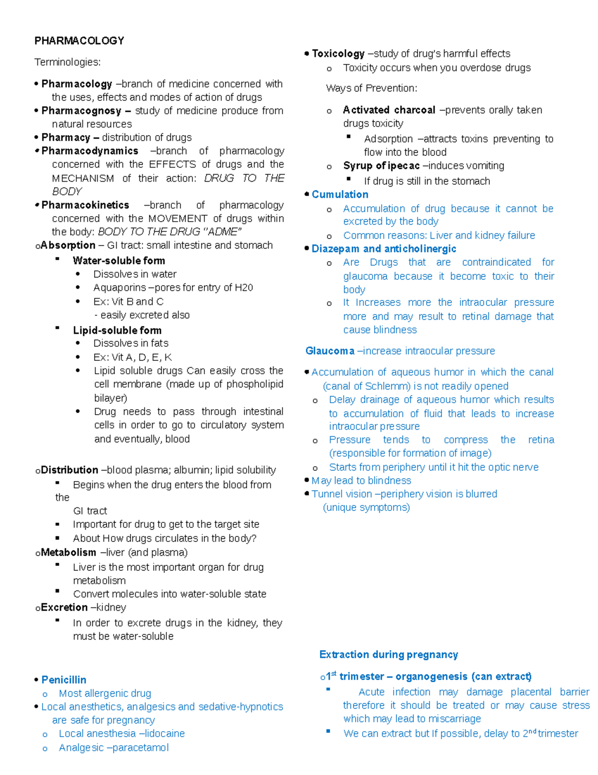 Pharmacology 3 - Lecture notes 1-33 - PHARMACOLOGY Terminologies ...