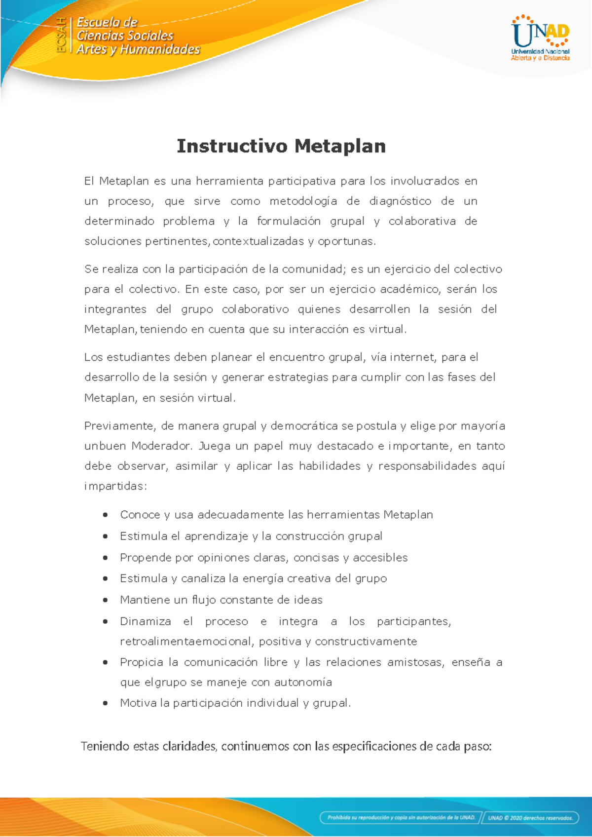 Anexo 2 - Instructivo Metaplan - Instructivo Metaplan El Metaplan es ...