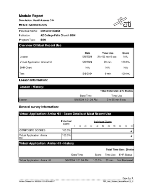 ATI virtual scenario vital signs - Module Report Simulation: Skills ...