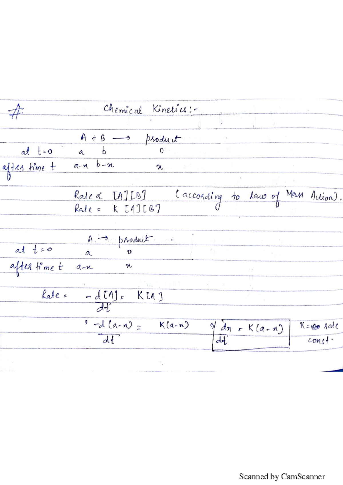 Chemical Kinetics - Chemistry - Studocu