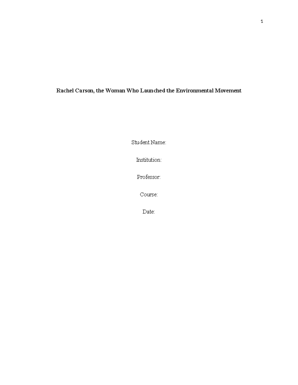 4731383 Rachael Carson - 1 Rachel Carson, the Woman Who Launched the ...