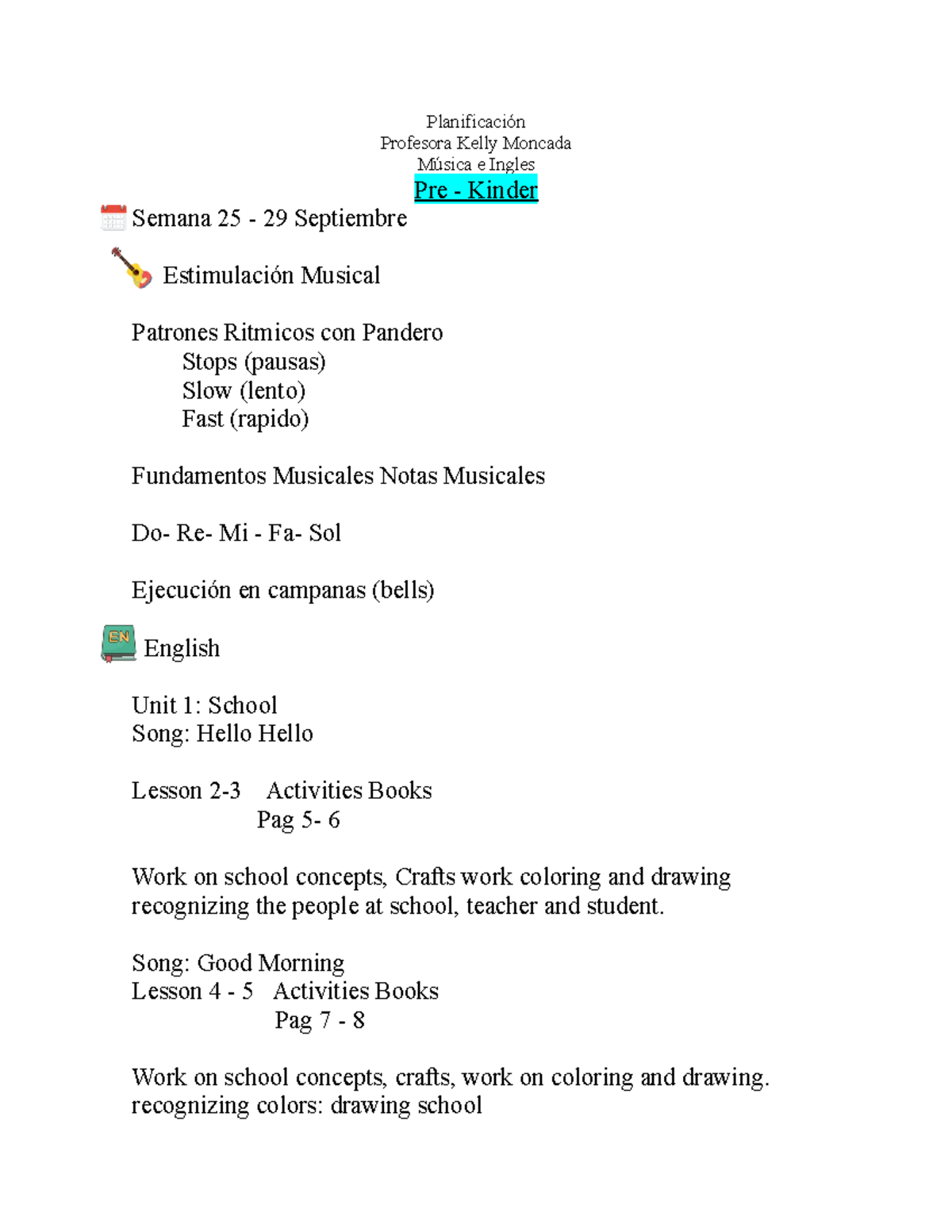 Planificación - Planificacion - Planificación Profesora Kelly Moncada ...