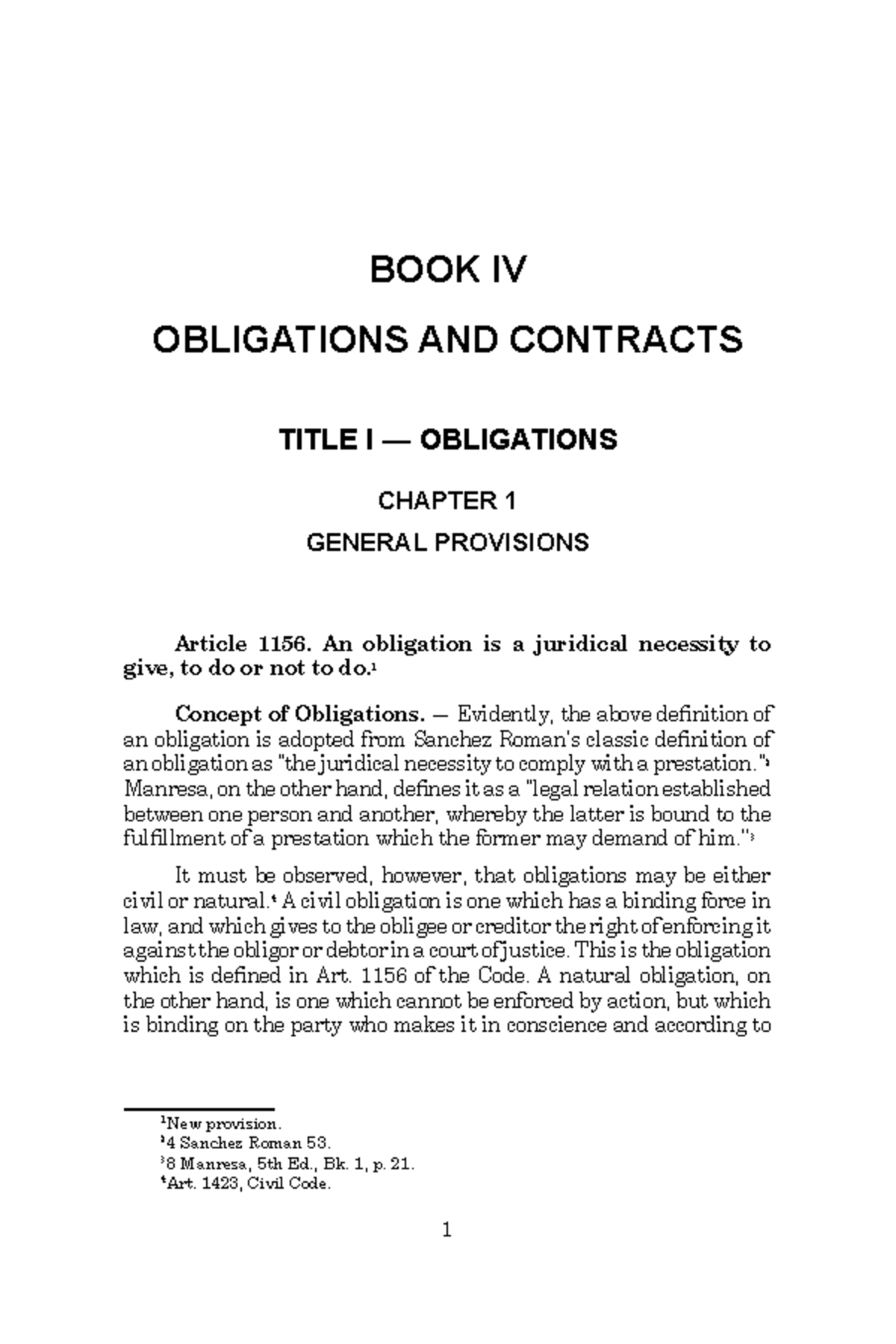 Jurado Oblicon - n/a - BOOK IV OBLIGATIONS AND CONTRACTS TITLE I ...