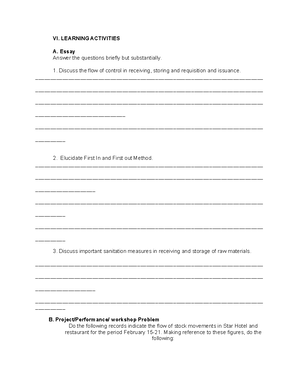 Module 1 - VI. LEARNING ACTIVITIES A. Essay Answer the questions ...