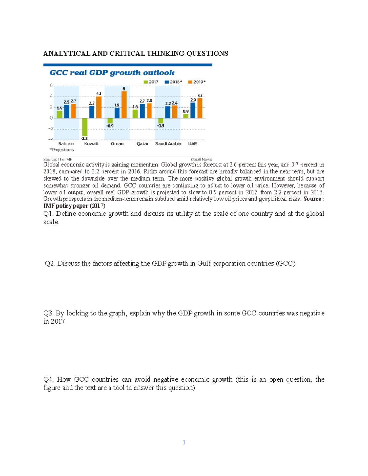 Homework#1 - GG Good luck - ANALYTICAL AND CRITICAL THINKING QUESTIONS ...