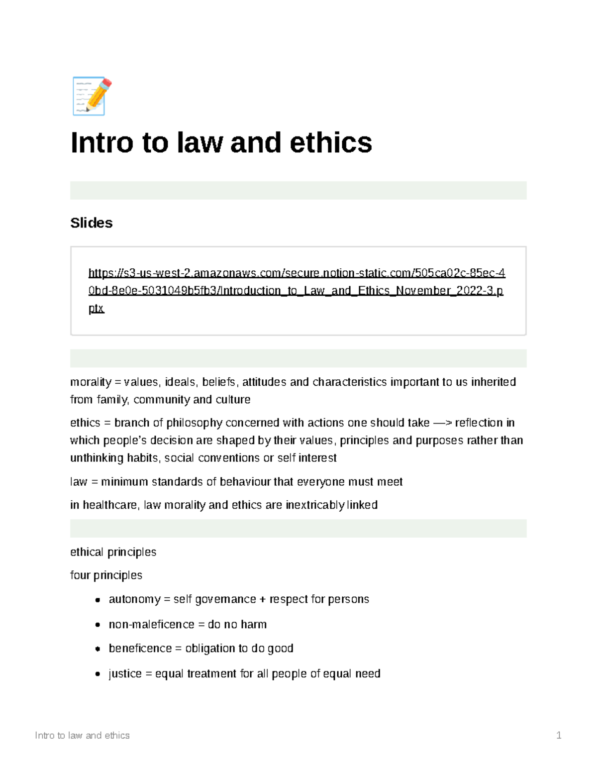 introduction to law and ethics - Ë Intro to law and ethics Slides - Studocu