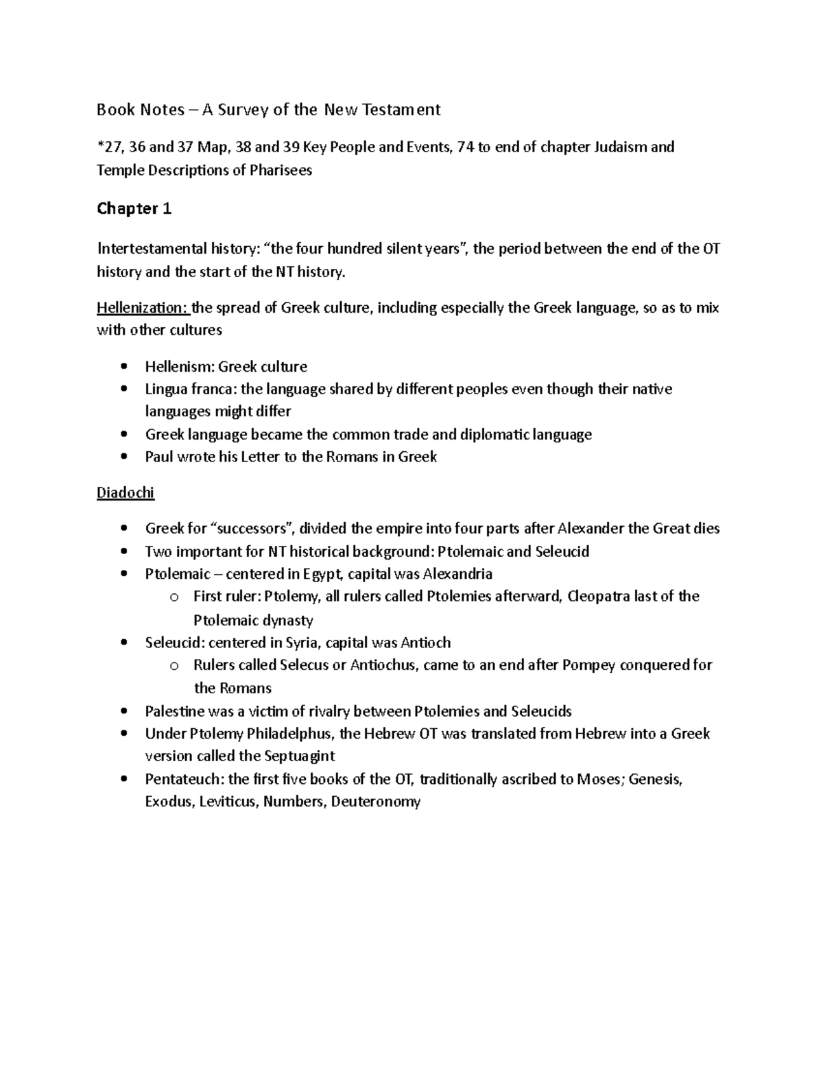 NT Notes - Book Notes – A Survey of the New Testament *27, 36 and 37 ...