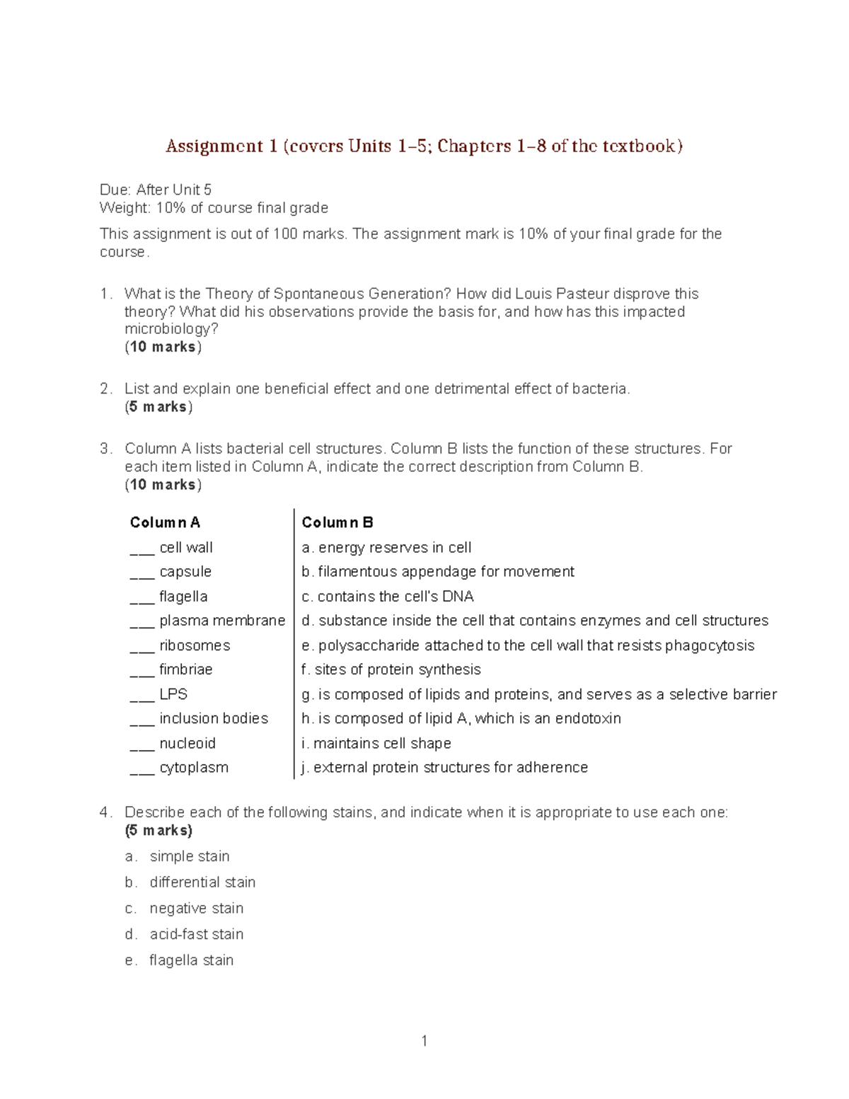 Assign 01-15nov2016 - first assiment - Assignment 1 (covers Units 1–5 ...