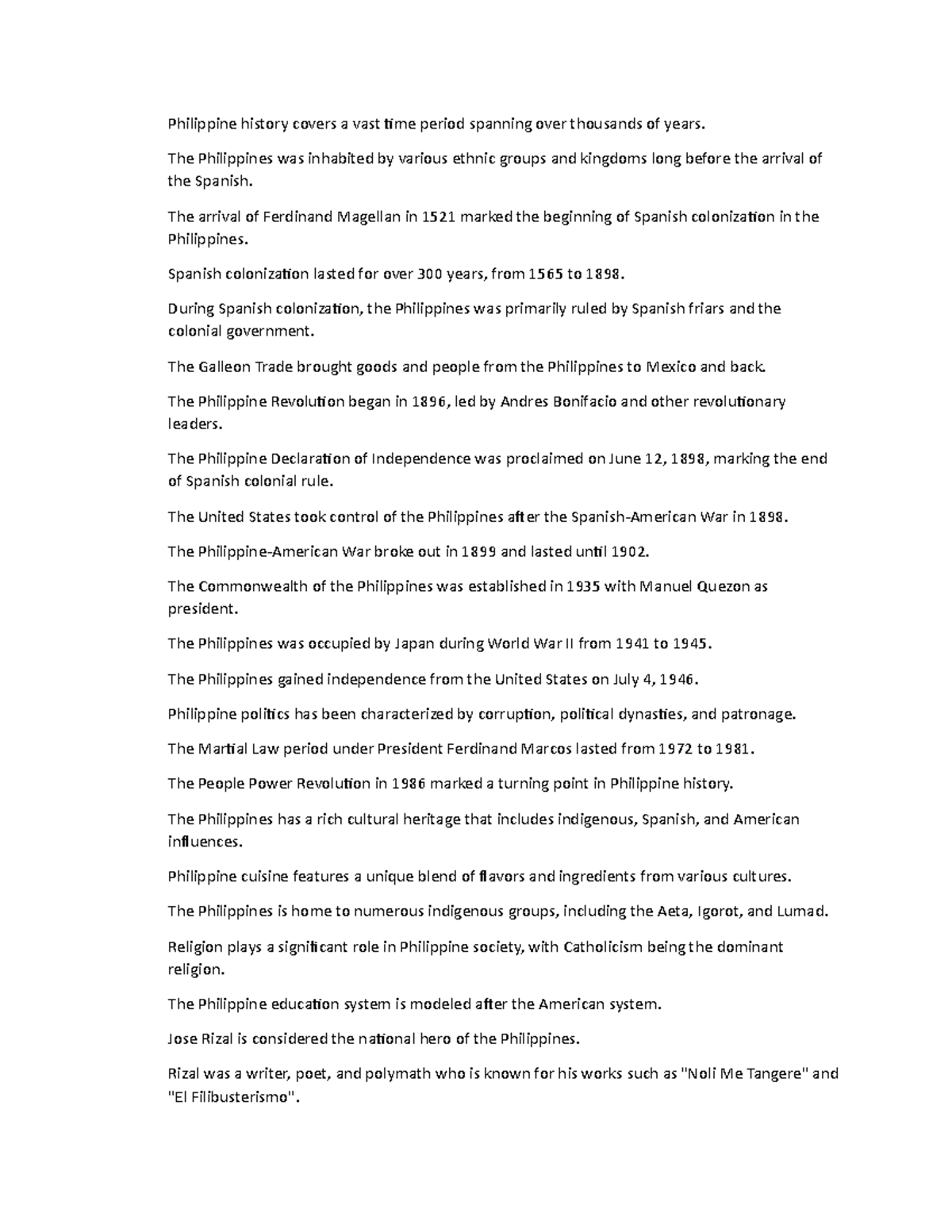 Readings in Philippine History - Philippine history covers a vast time ...