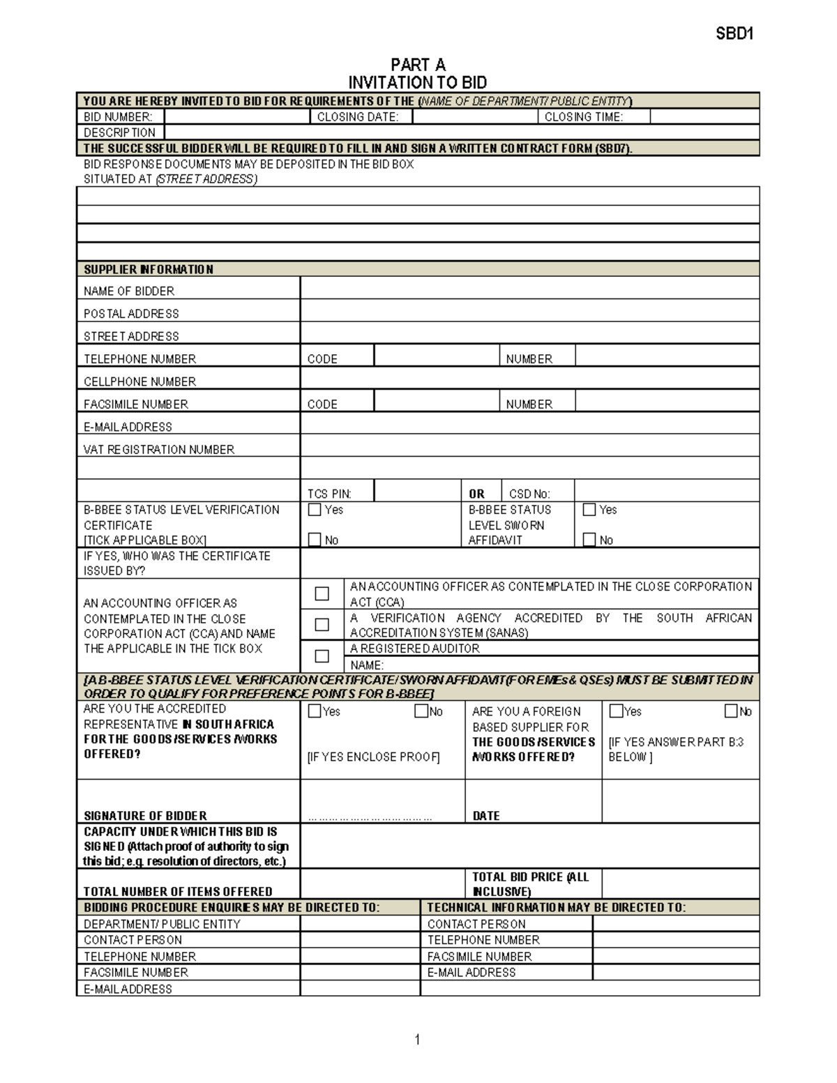 Invitation to Bid SBD 1 - WEE FDGVVCV NHJHKJK LKLUJIIY DGDGEW QWWERR ...