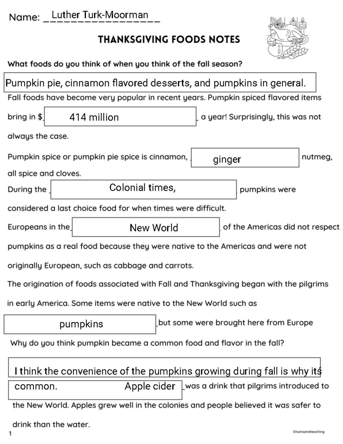 Kami Export - Luther Turk-Moorman - Copy of Thanksgiving Foods Notes ...